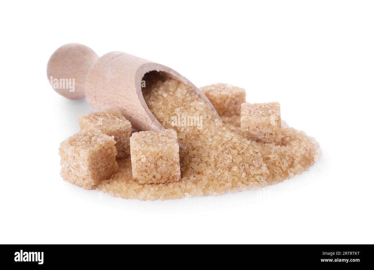 Different types of brown sugar isolated on white Stock Photo - Alamy