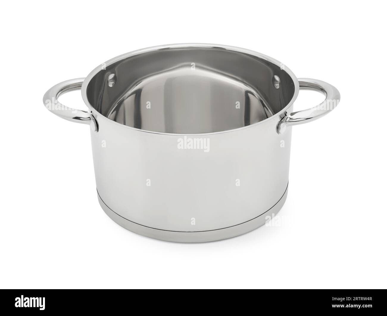 One empty steel pot isolated on white Stock Photo - Alamy