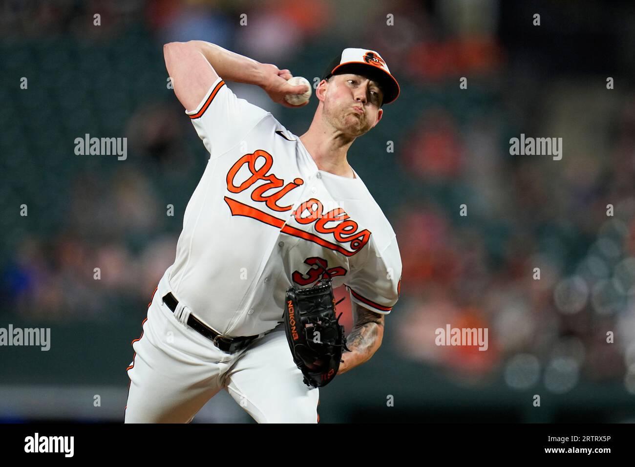 Baltimore Orioles starting pitcher Kyle Bradish throws to a Tampa Bay ...