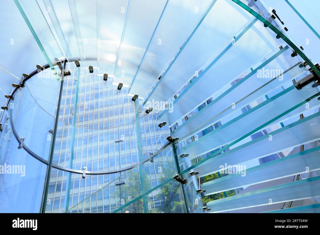 Glass spiral staircase in a store, Shanghai, China Stock Photo - Alamy