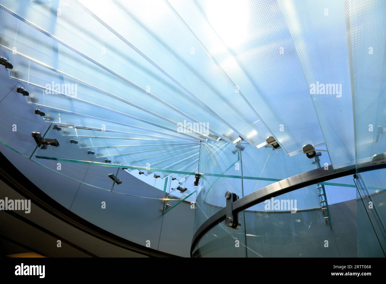 Glass spiral staircase in a store, Shanghai, China Stock Photo - Alamy