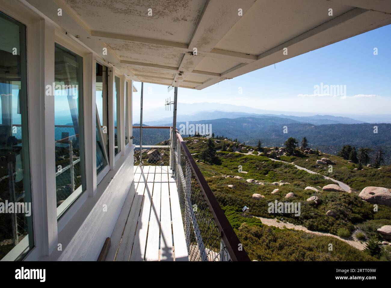 The view from Keller Peak observation hut on a hot summer's day near ...