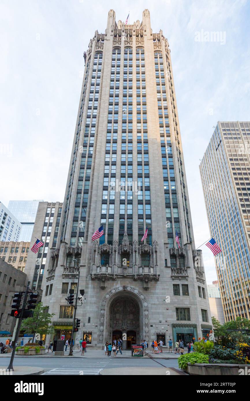Chicago, USA, August 14, 2015: Chicago's famous Tribune Tower on ...