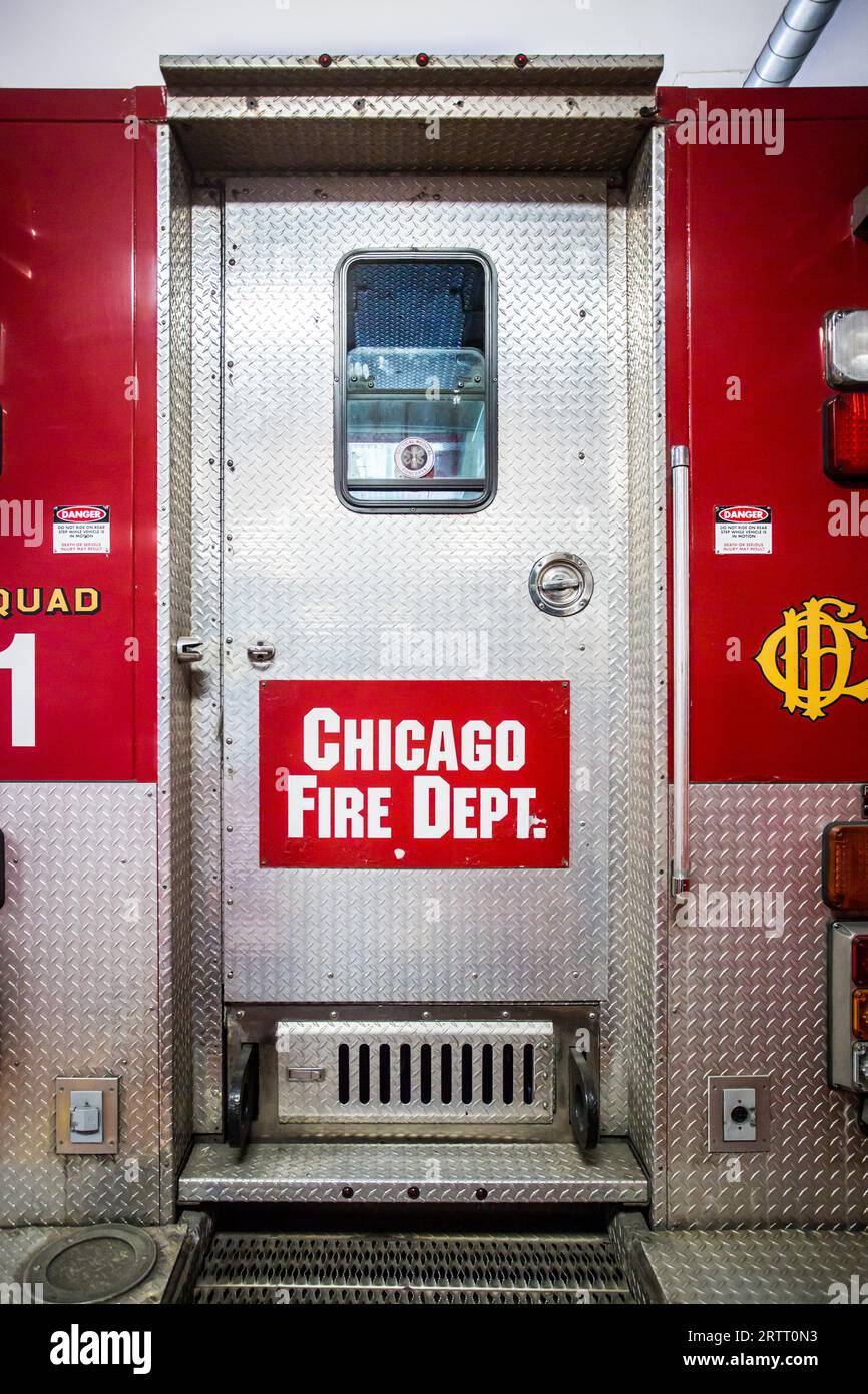 Chicago, USA, August 14, 2015: Chicago Metropolitan fire trucks sits ...
