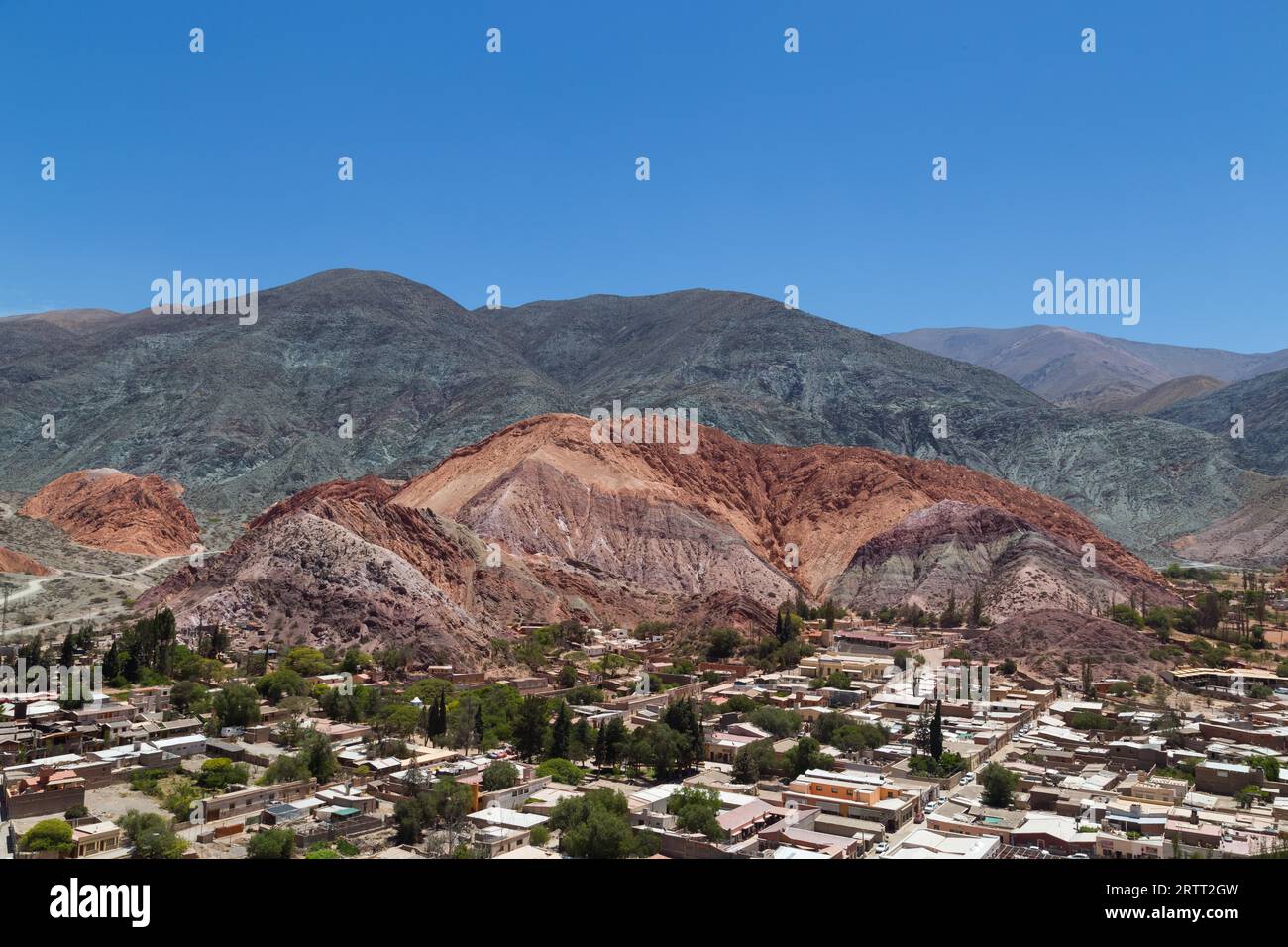 Photograph of the multicolored mountain called, cerro de los siete ...