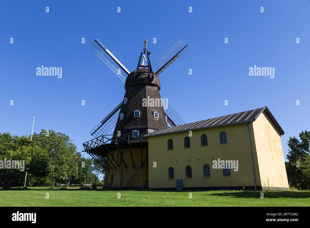 Photograph of the historic Danish windmill in Hoersholm Stock Photo - Alamy