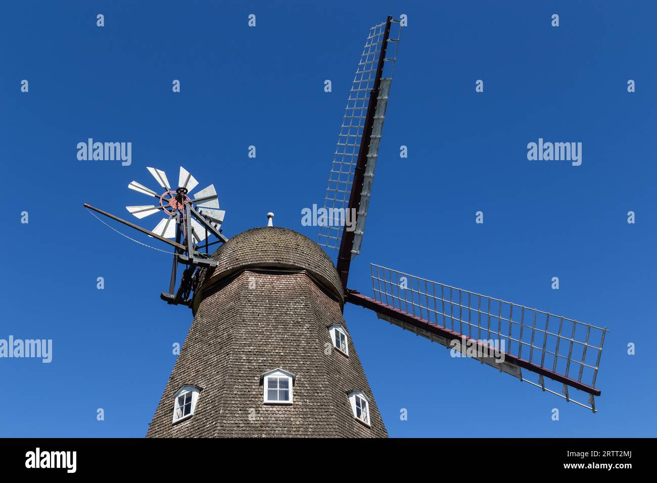 Photograph of the historic Danish windmill in Hoersholm Stock Photo - Alamy
