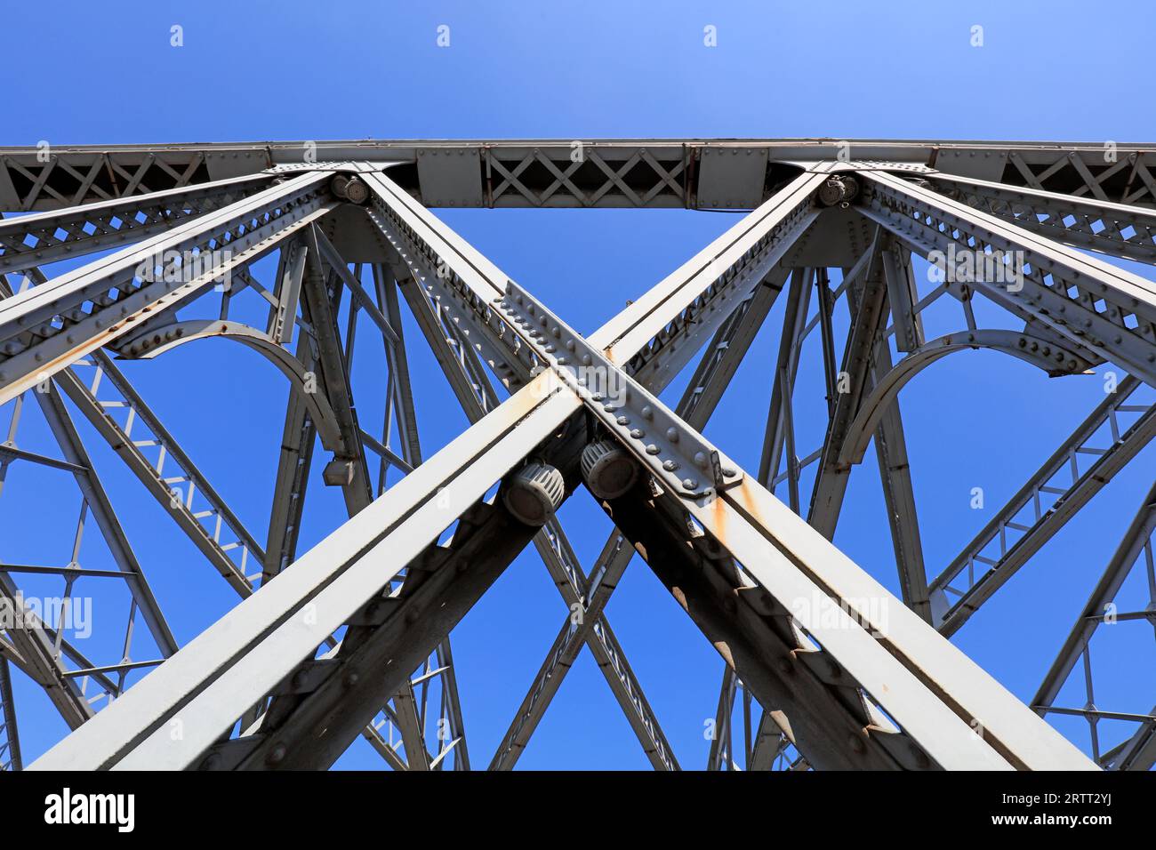 Steel beam structure of bridge crossing, Shanghai, China Stock Photo ...