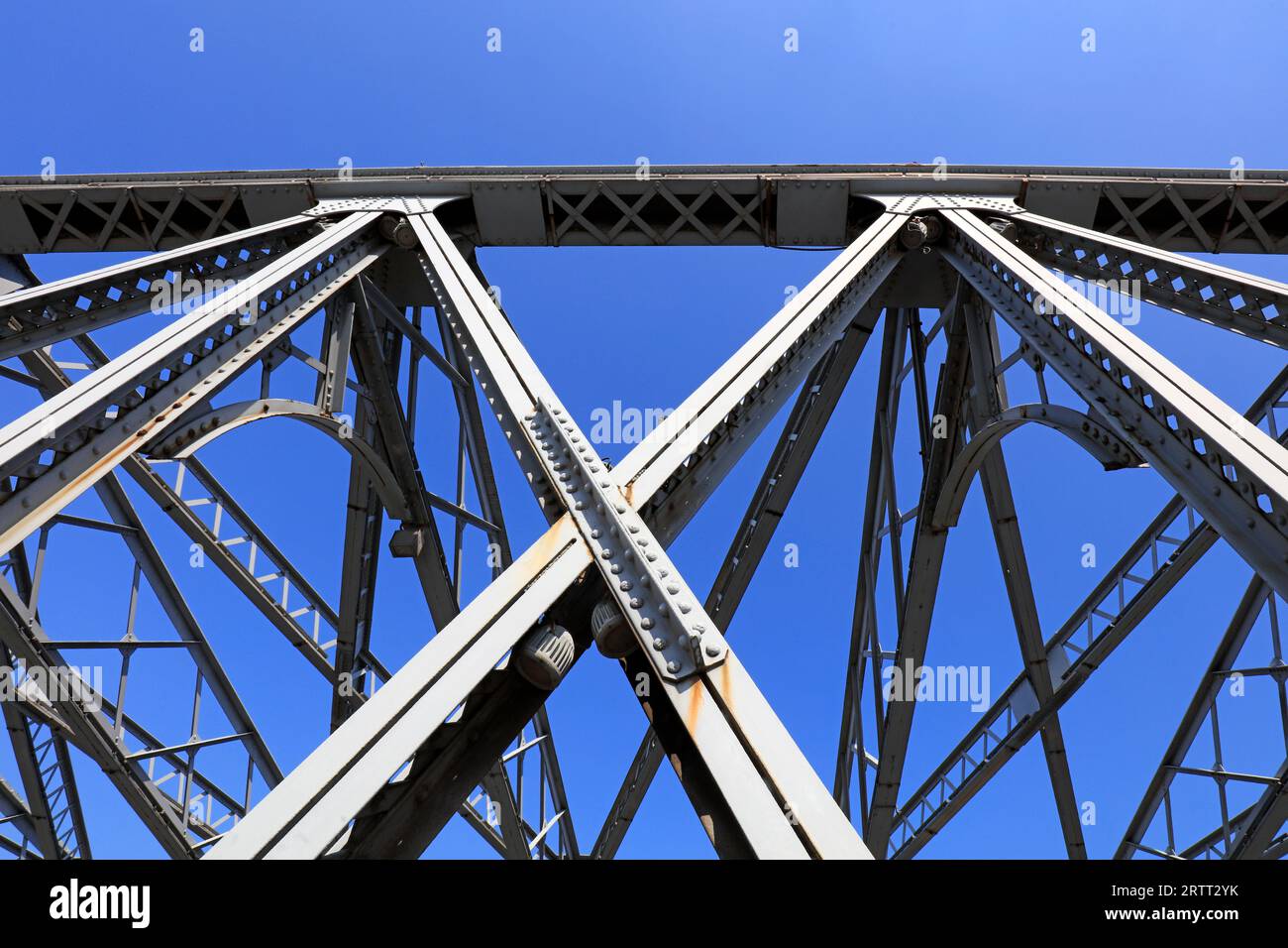 Steel beam structure of bridge crossing, Shanghai, China Stock Photo ...