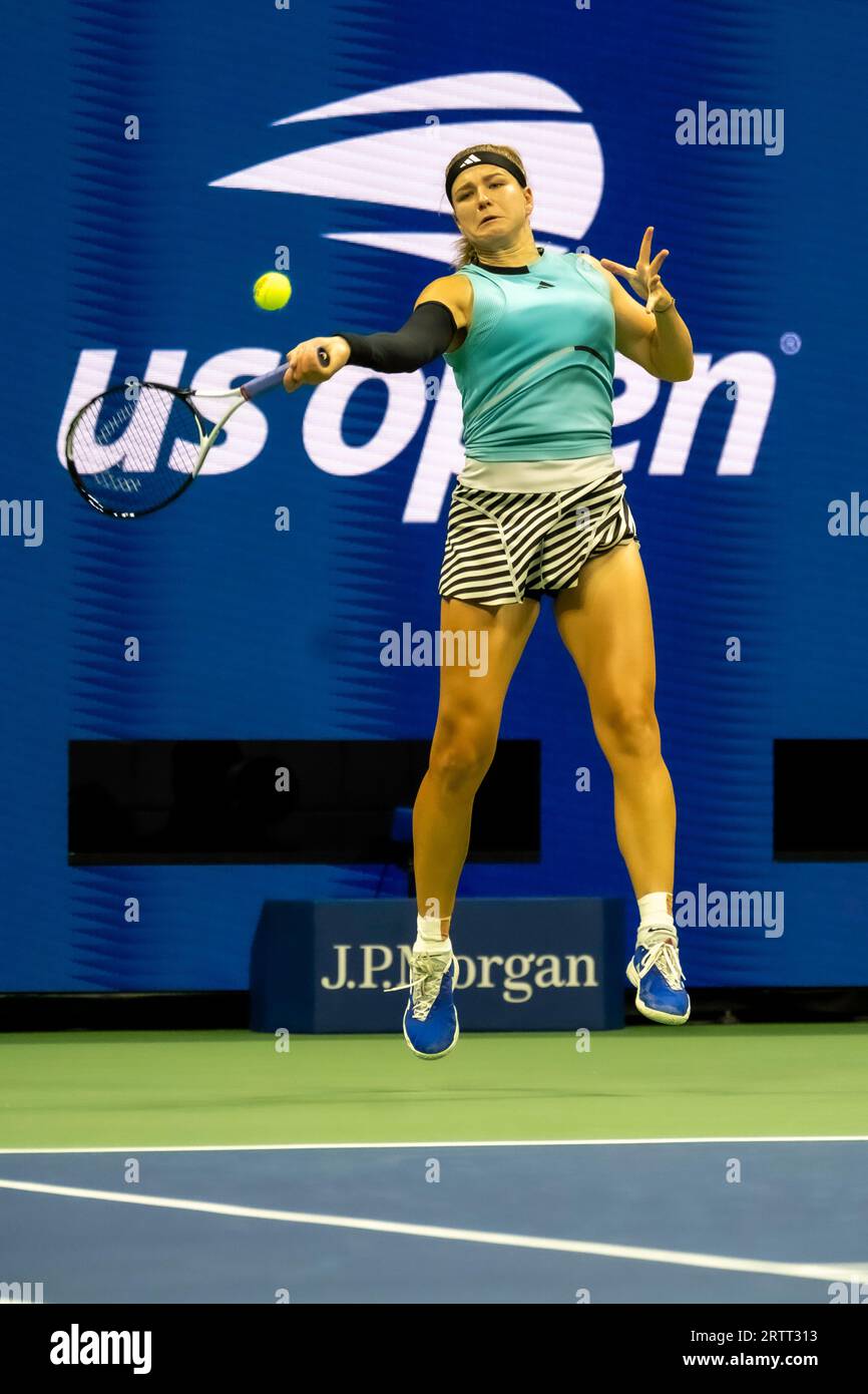 Karolina Muchova (CZE) competing in the Women's Singles Semi-finals at ...