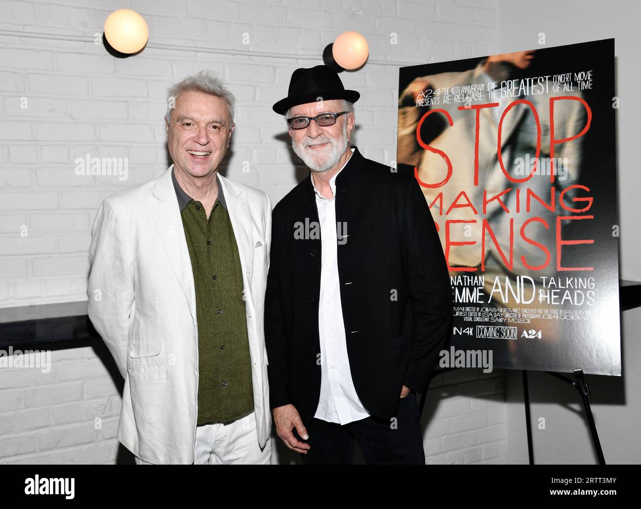 Musician David Byrne, left, and producer Gary Goetzman attend a special ...