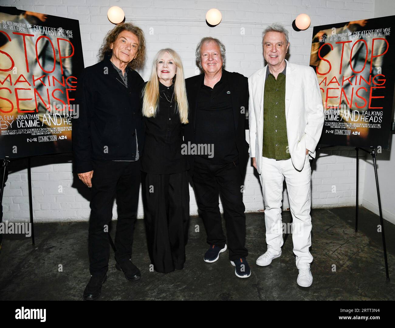 Musicians Jerry Harrison, left, Tina Weymouth, Chris Frantz and David ...
