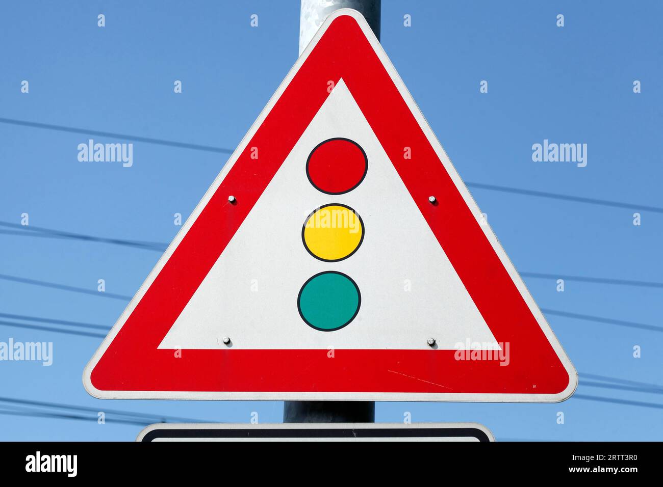 Danger sign traffic light, traffic light, traffic sign, Germany Stock ...
