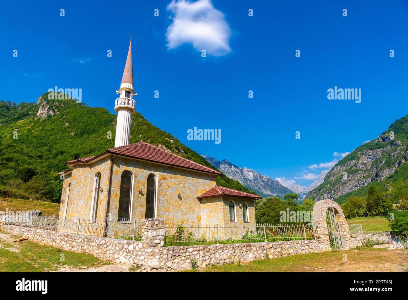 Beautiful mosque at Dragobi in the Valbona Valley, Theth National Park ...
