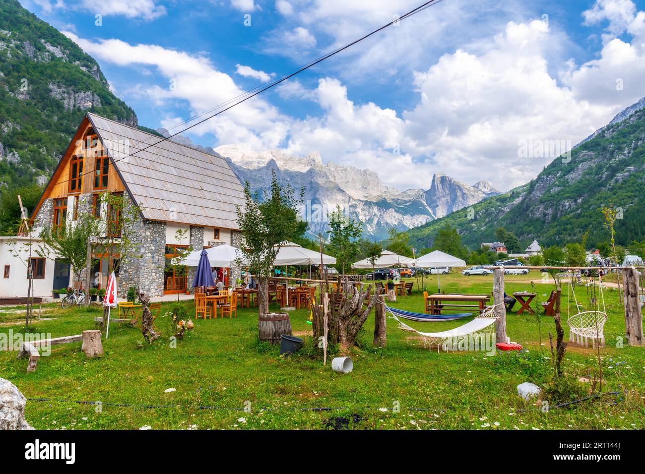 Beautiful houses and cafes in the valley of Theth national park ...