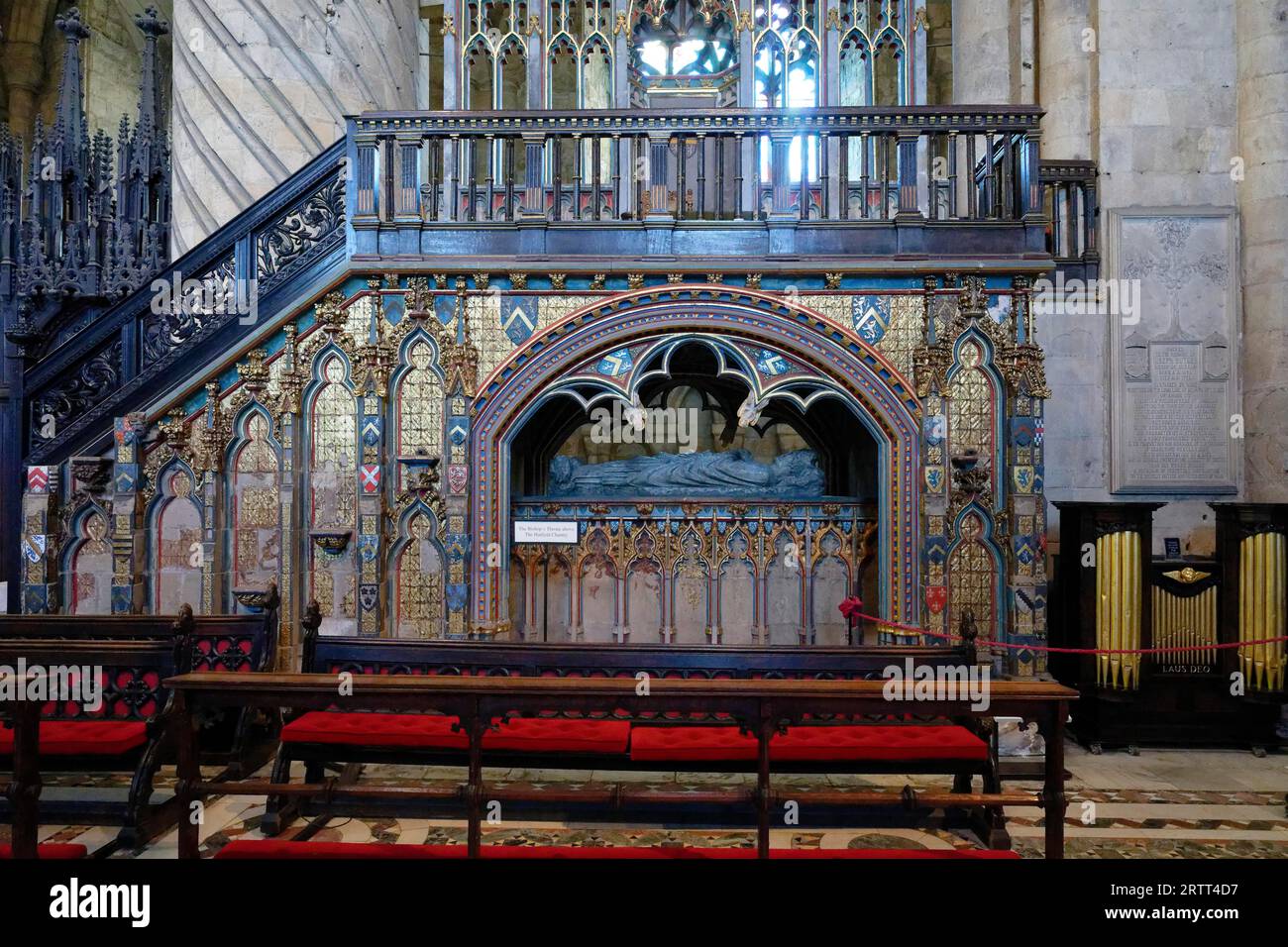 Interior view, tomb of Bishop Thomas Hatfield, Durham Cathedral, Durham ...
