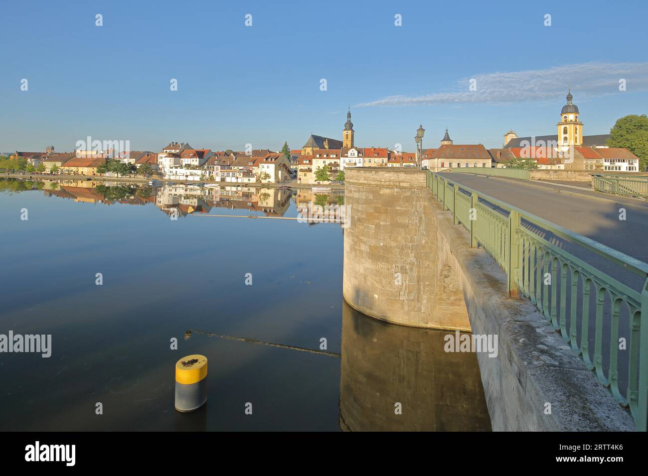 View from the historic Old Main Bridge onto the townscape with St. John ...