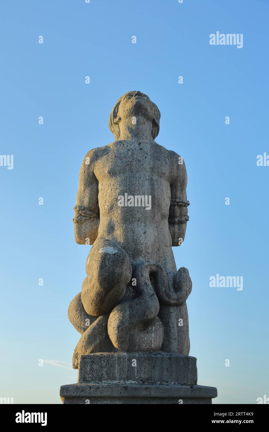 War memorial by Richard Rother, sculpture, stone, bound, snake figure ...