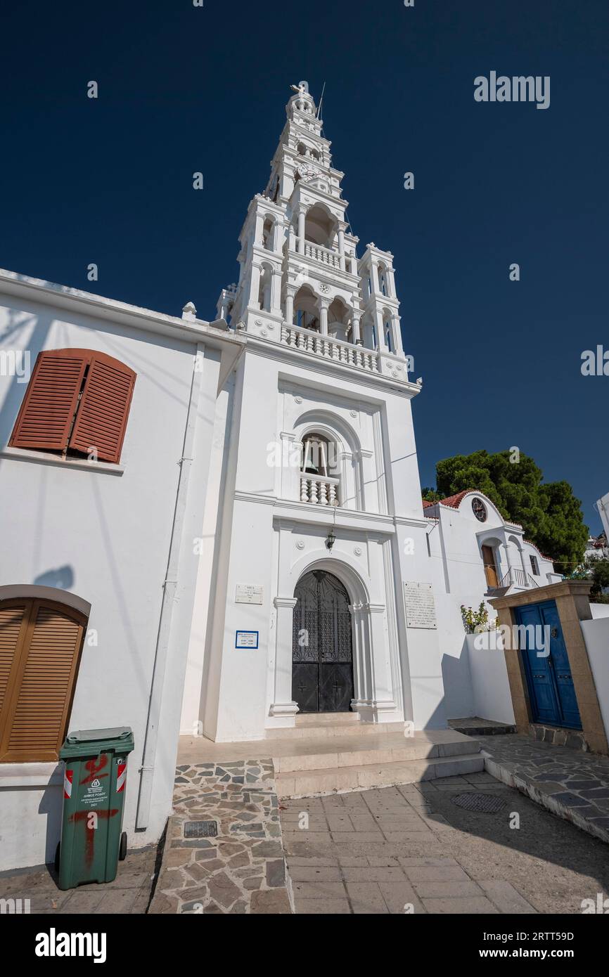 Monastery of St. Michael, Archangelos, Rhodes, Aegean Sea, Greece Stock ...