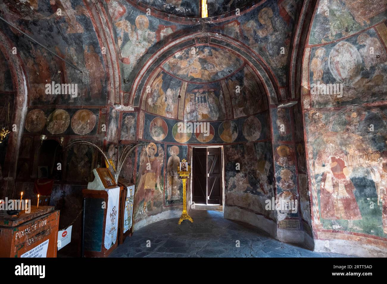 Frescoes of the Byzantine Chapel of Agios Nikolaos Fountoukli, one of ...