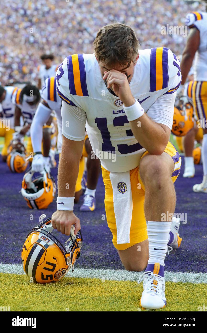 Baton Rouge La Usa 09th Sep 2023 Lsu Quarterback Garrett Nussmeier