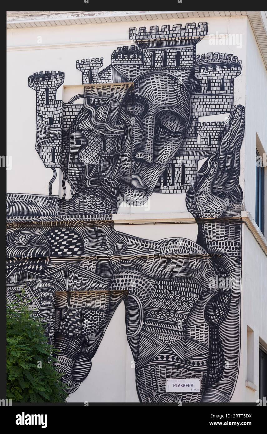 Mural, reclining figure in African Ethnio style, surreal mural by ...