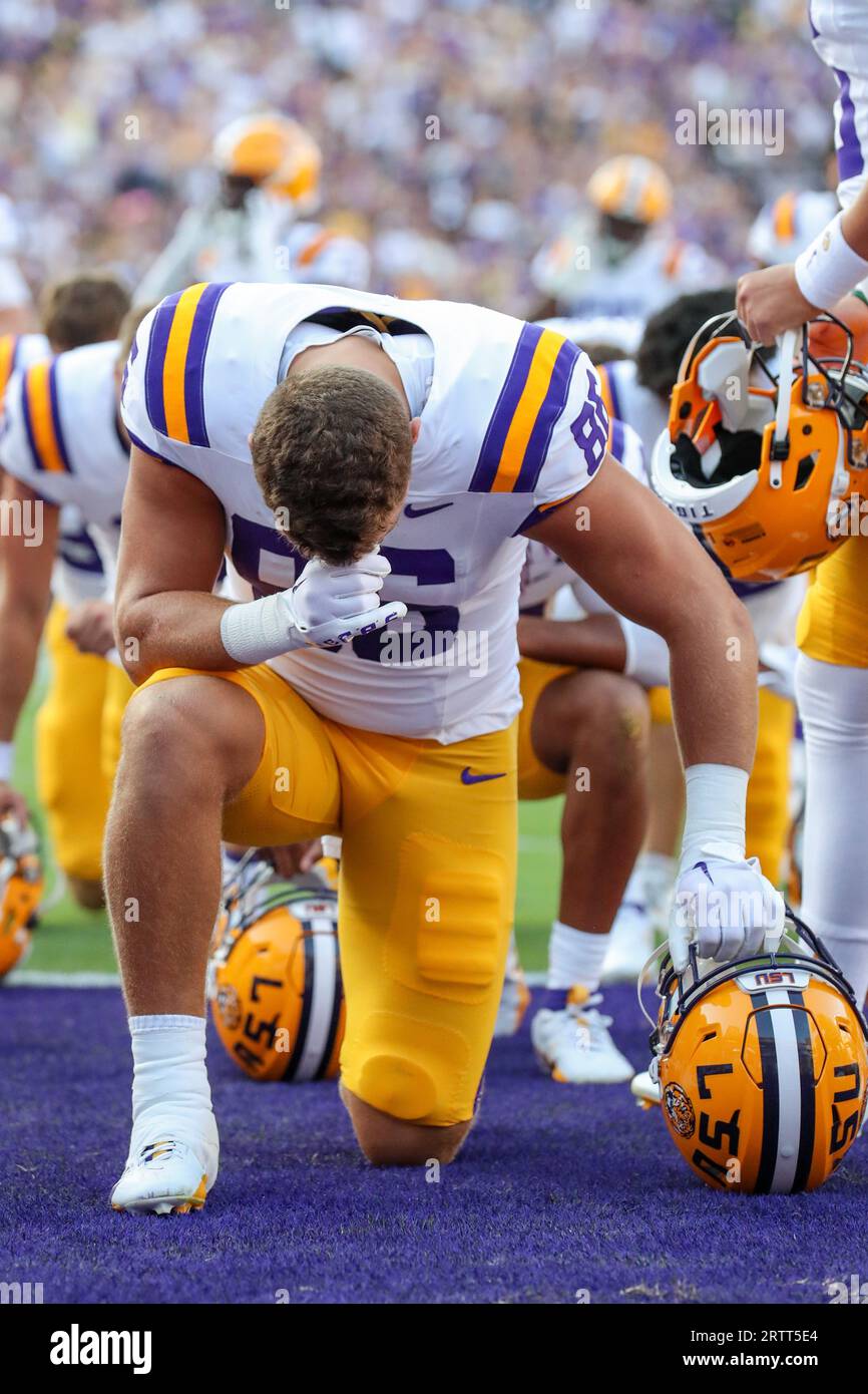 Baton Rouge, LA, USA. 09th Sep, 2023. LSU tight end Mason Taylor (86 ...