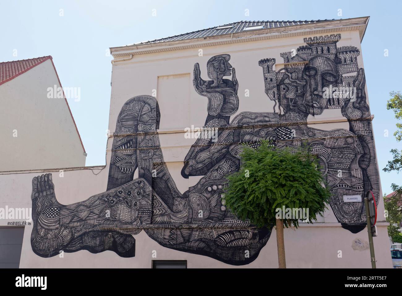 Mural, reclining figure in African Ethnio style, surreal mural by ...