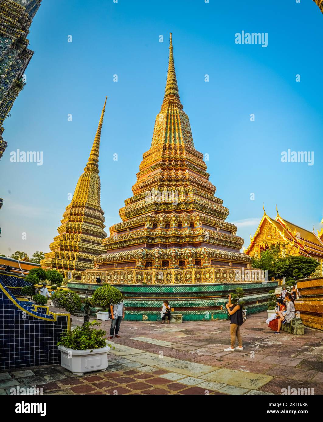 Photo of typical funerary pyramids near Wat Pho temple in capital city ...