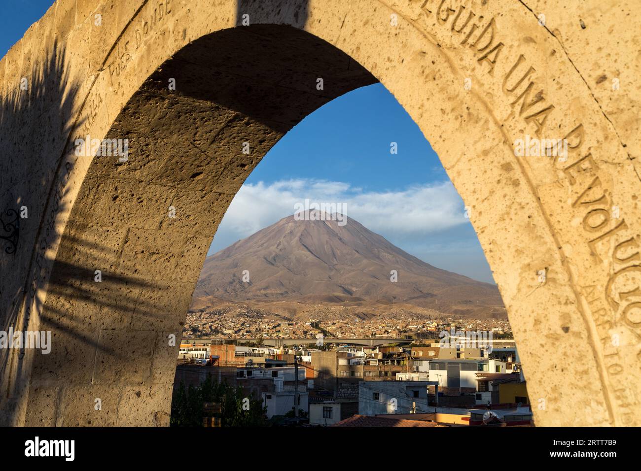 Arequipa, Peru, October 20, 2015: View of the Misti volcano as seen ...