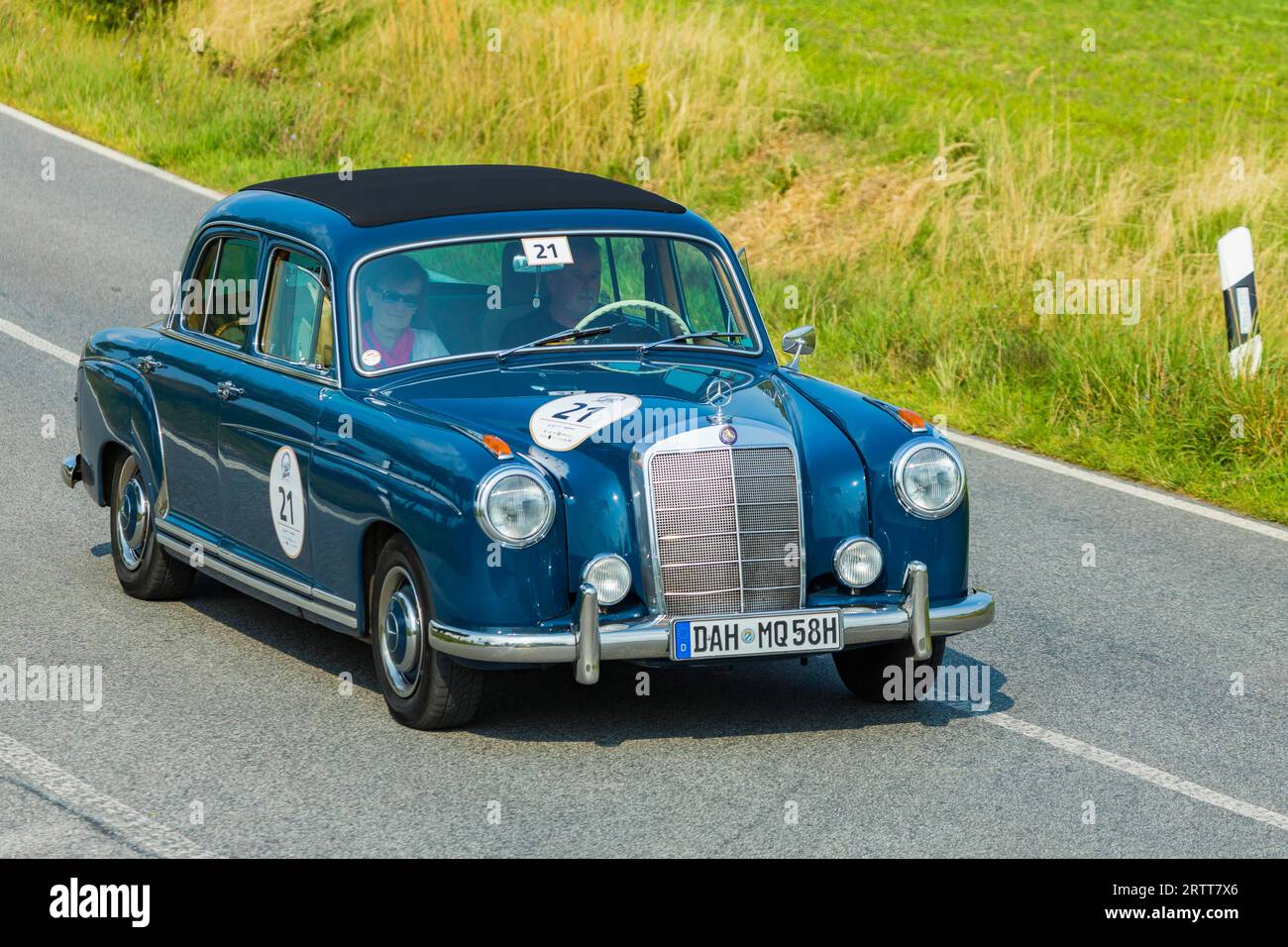 A drive for vintage vehicles. Skilful handling of the vehicle, finding ...