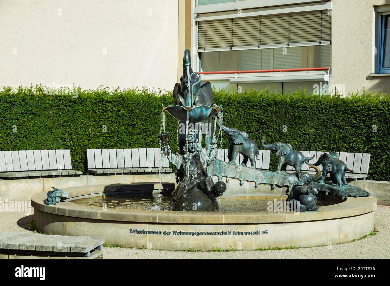 Sarrasani Fountain on Carolaplatz in Dresden, on the site of the circus ...