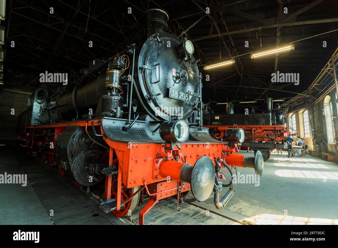 Saxon Railway Museum Chemnitz, steam locomotive 38205 Stock Photo - Alamy