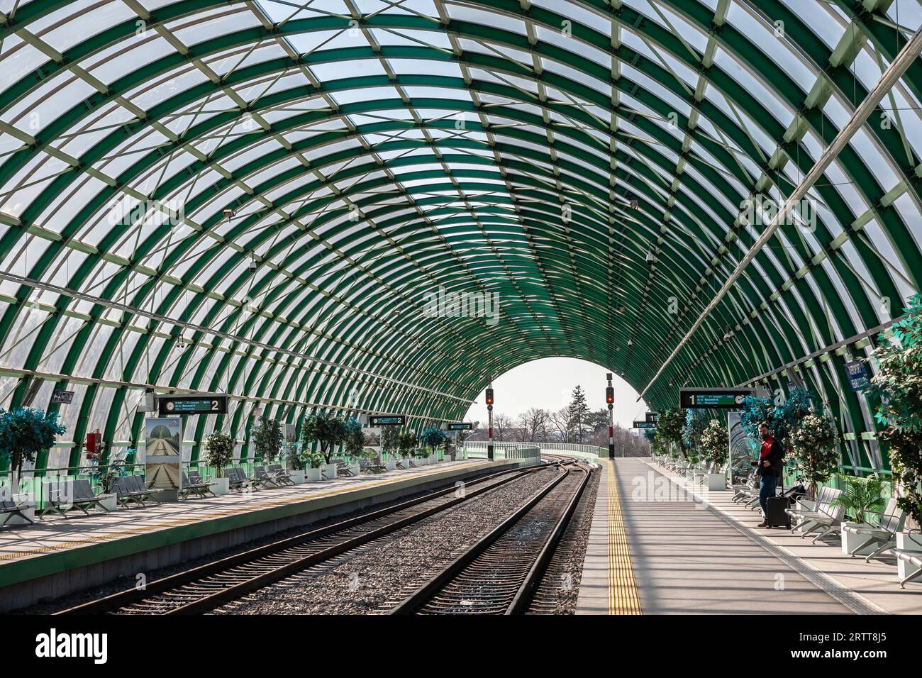 Picture of the train station of the bucharest henri coanda airport ...