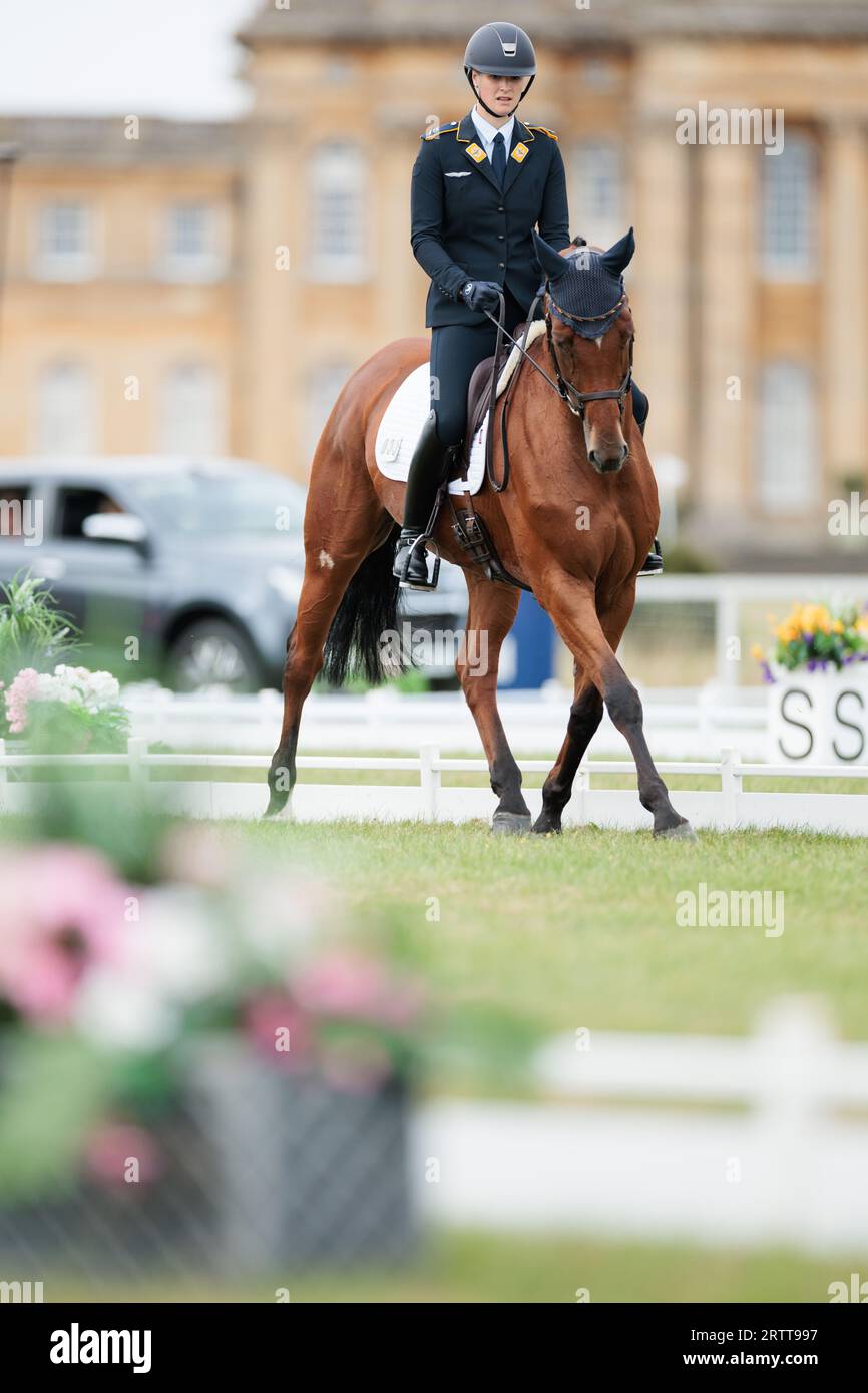 Libussa Lubbeke of Germany with Caramia 34 during the dressage test at ...