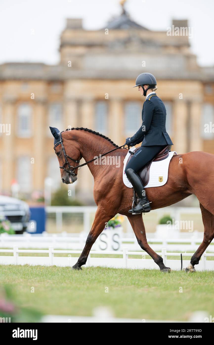 Libussa Lubbeke of Germany with Caramia 34 during the dressage test at ...