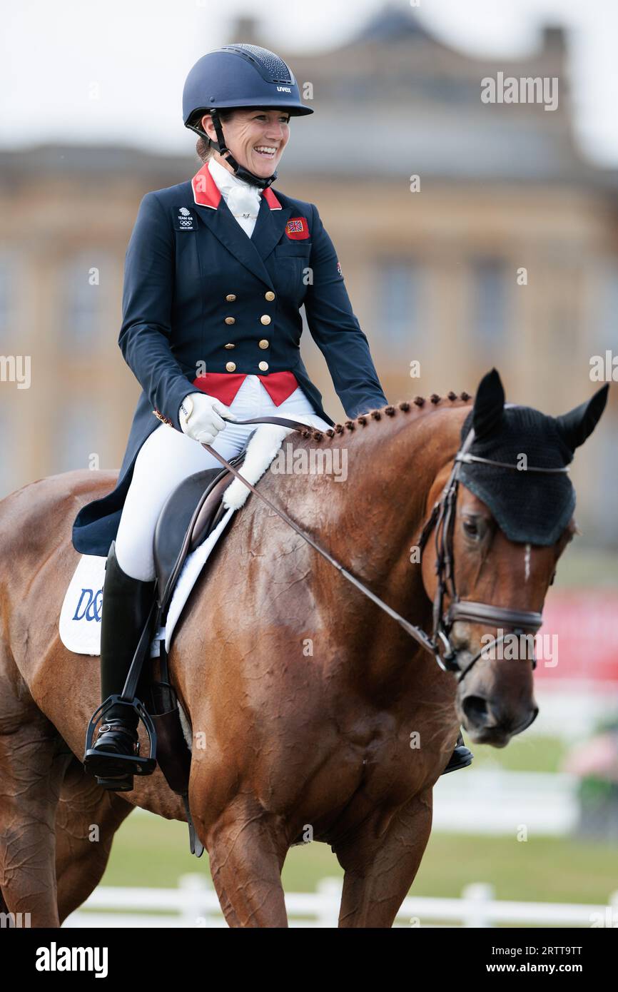 Laura Collett of Great Britain with Bling during the dressage test at ...