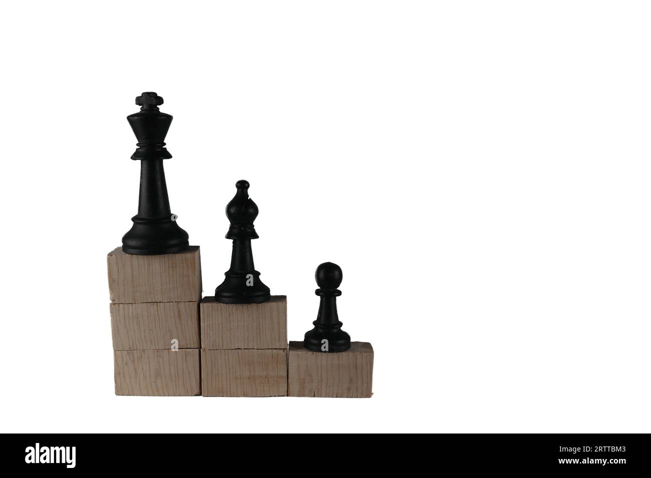 Chess pieces' from wooden cubes show the concepts of reality. Business ...