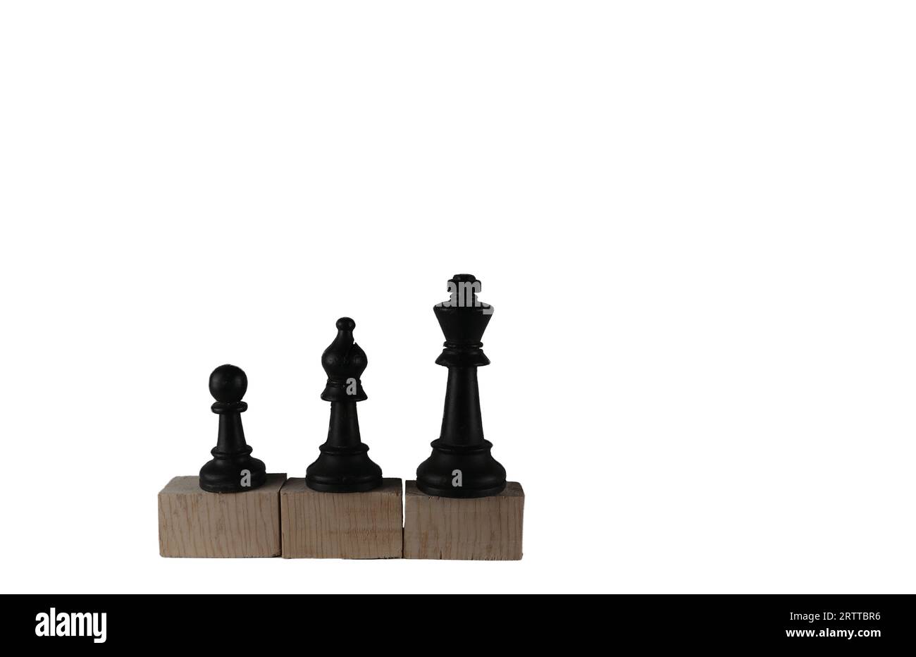 Chess pieces' from wooden cubes show the concepts of equality. Business ...
