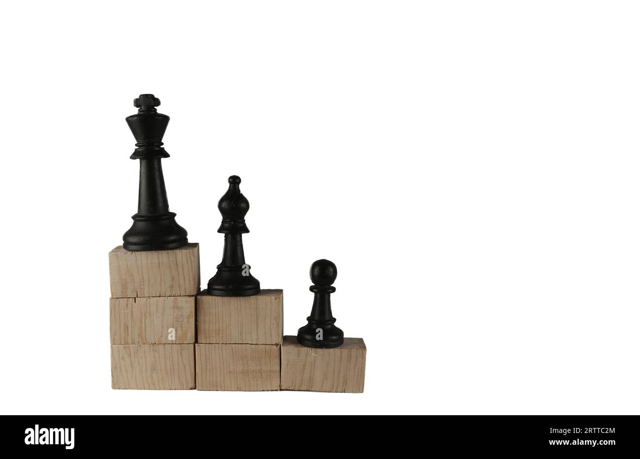 Chess pieces' from wooden cubes show the concepts of reality. Business ...