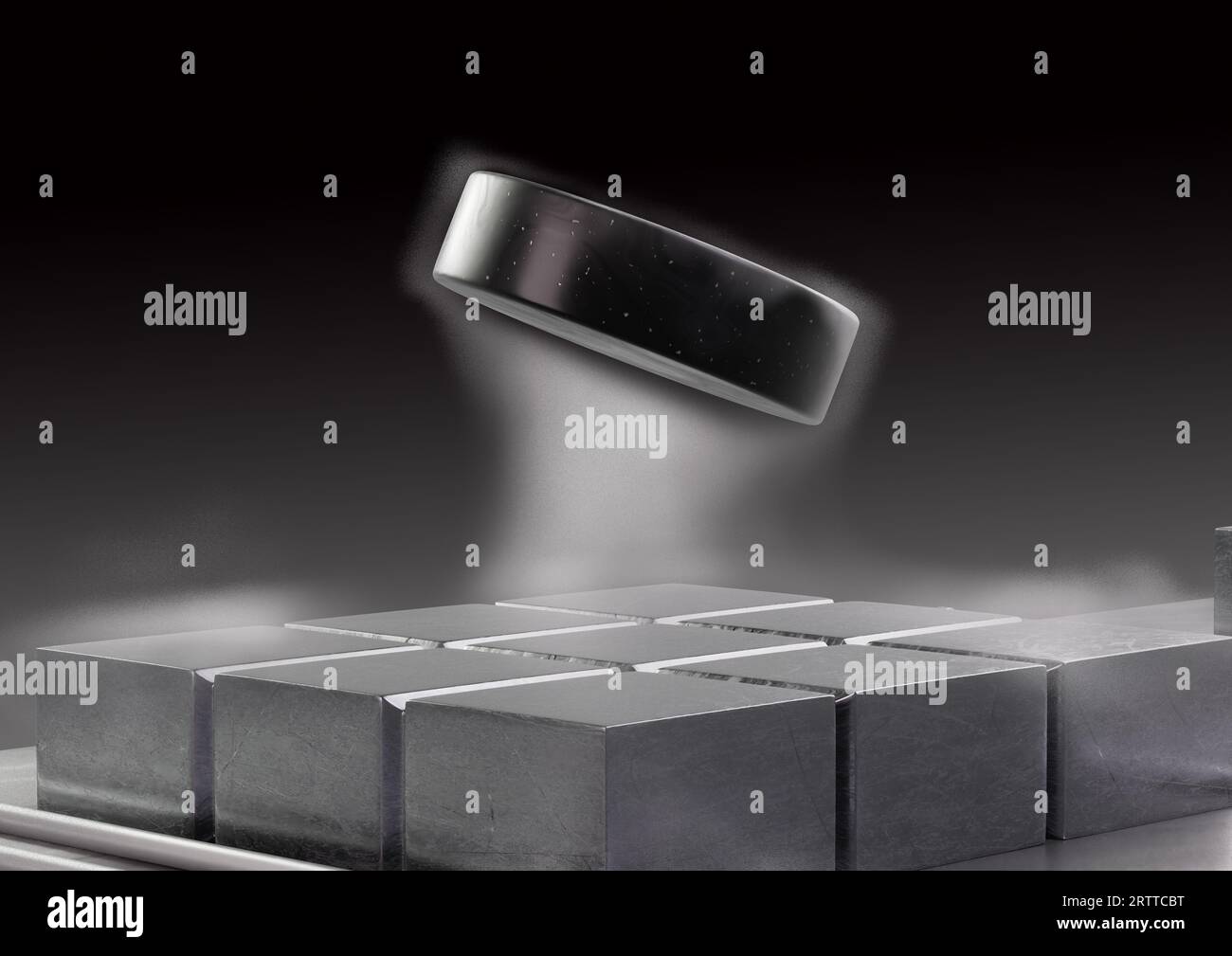 3D graphic of superconductor, metallic object in mid-air Stock Photo ...