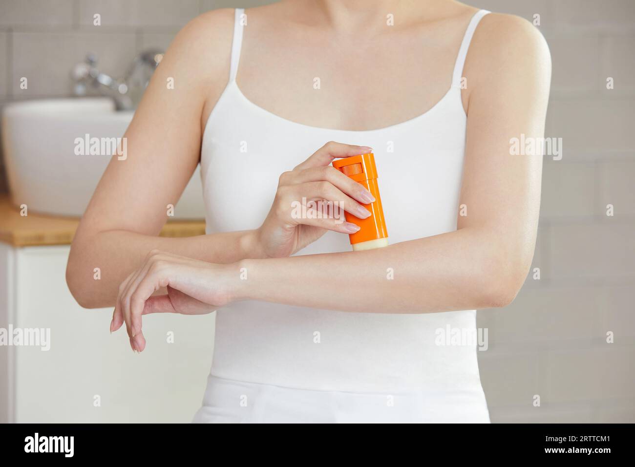 beauty concept photo of korean asain beautiful woman with sun block ...