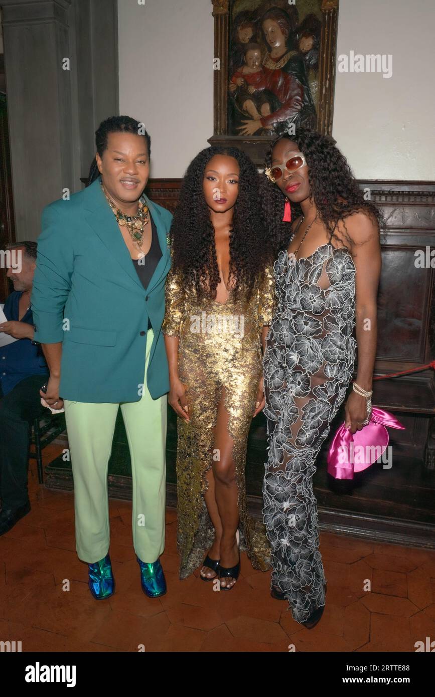 Ty-Ron Mayes, Yaya DaCosta and Tinu attends the Frederick Anderson NYFW ...