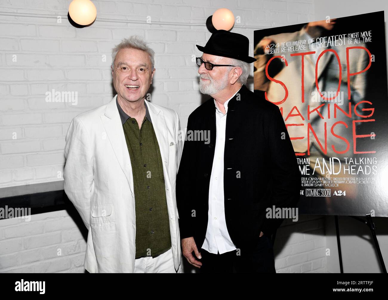 Musician David Byrne, left, and producer Gary Goetzman attend a special ...