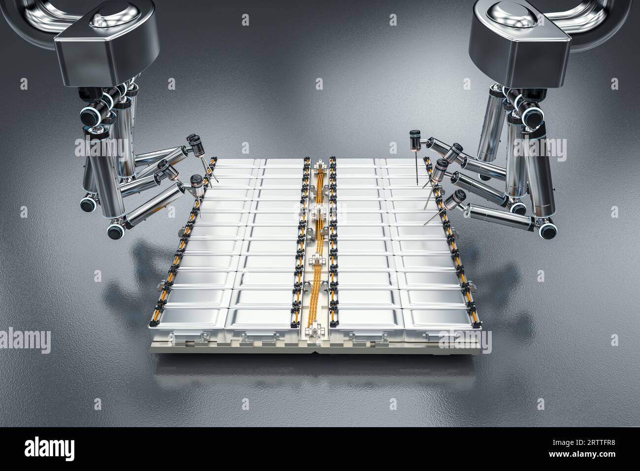 Automation battery manufacturing with 3d rendering electric car battery ...