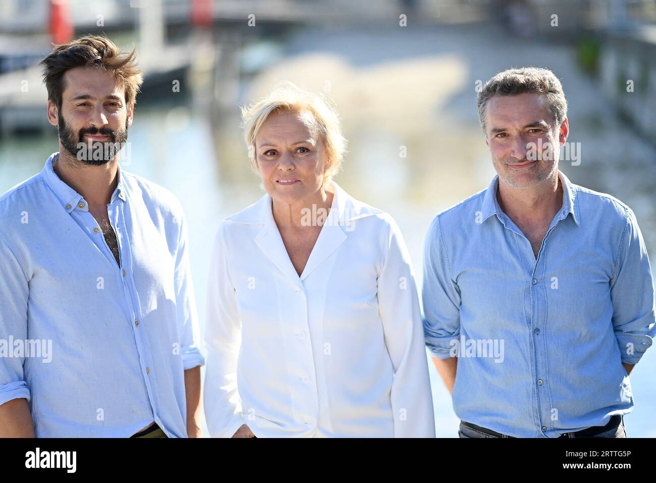 La Rochelle, France. 14th Sep, 2023. Guillaume Labbe, Muriel Robin and ...