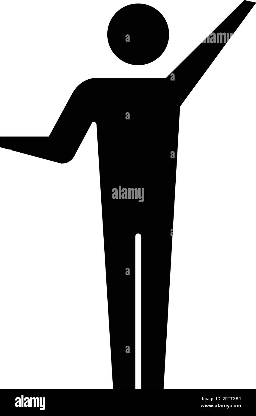 Man icon open arms vector male person with raised hands symbol in a ...