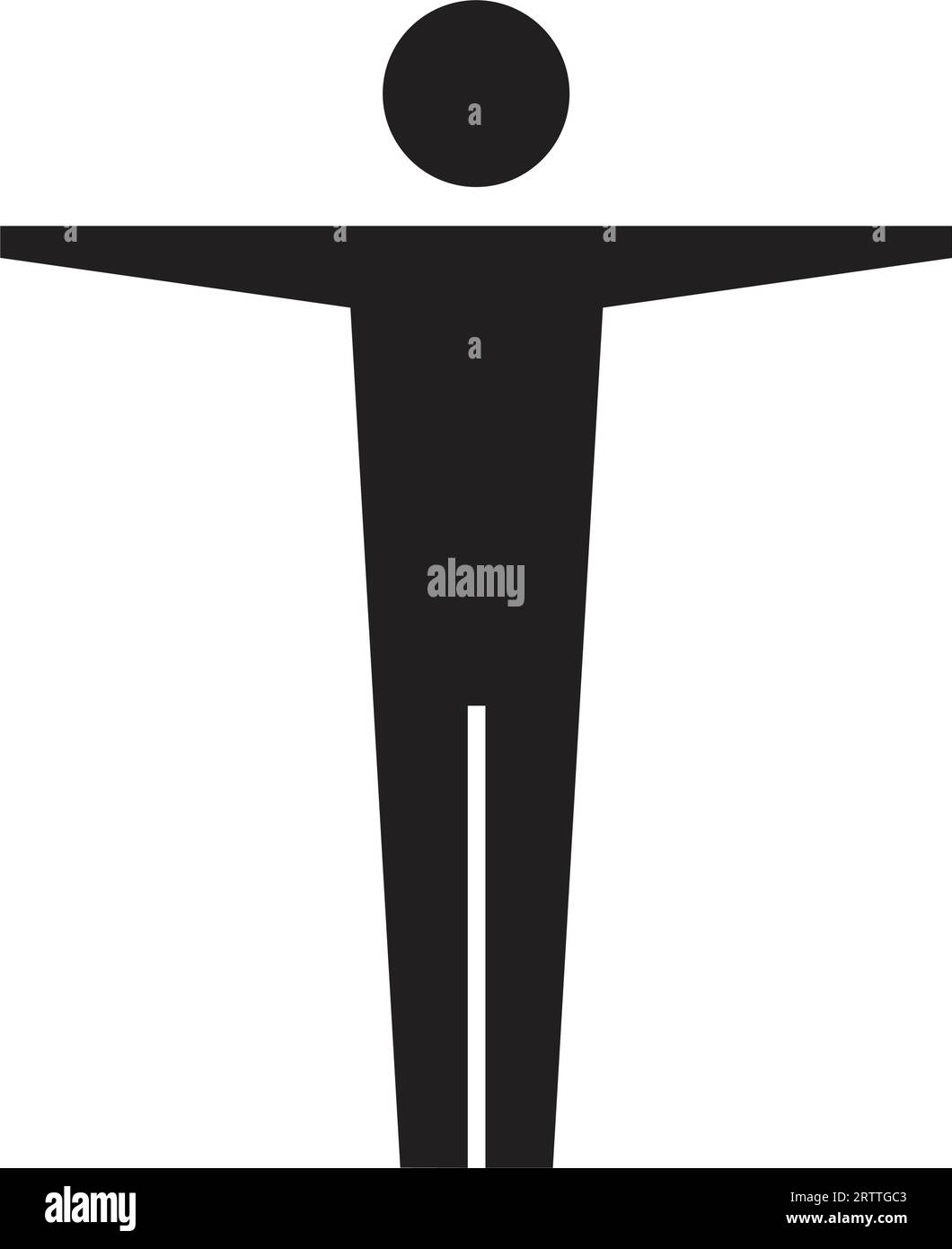 Man icon open arms vector male person with raised hands symbol in a ...