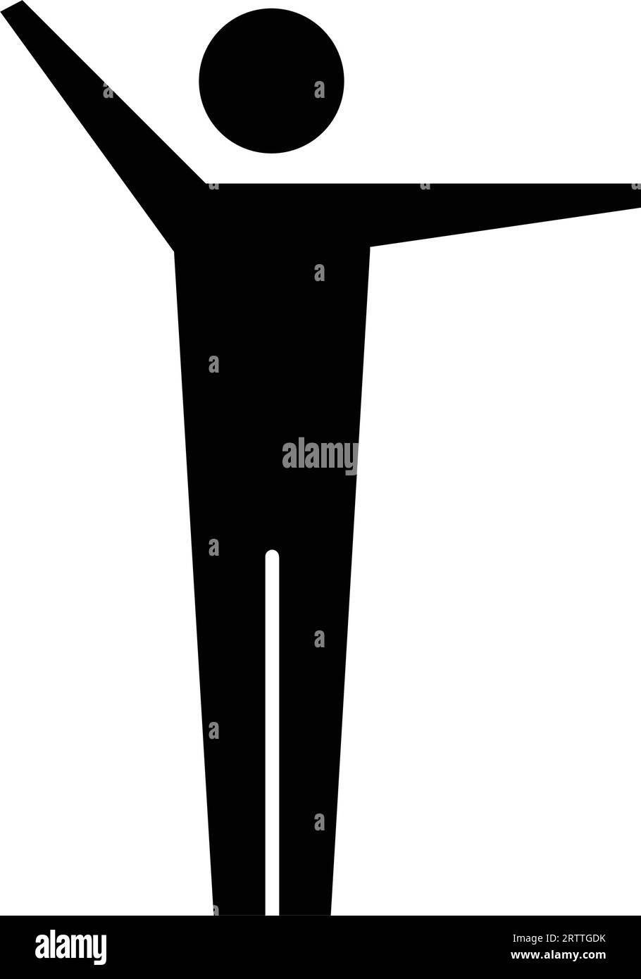 Man icon open arms vector male person with raised hands symbol in a ...