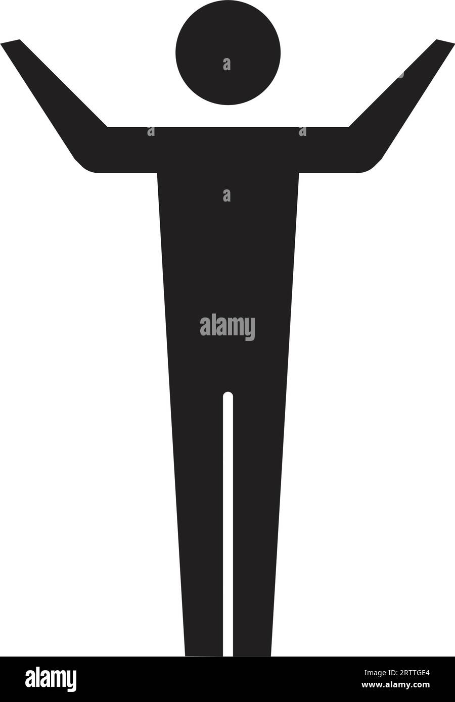 Man icon open arms vector male person with raised hands symbol in a ...